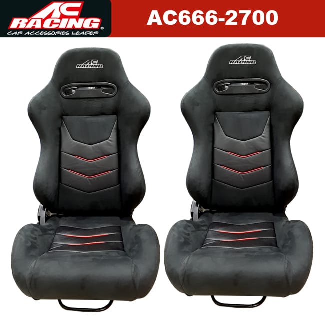 ASIENTO DEPORTIVO AC RACING 2pcs NEGRO/LINEAS ROJAS - AC666-2700 - AC ...