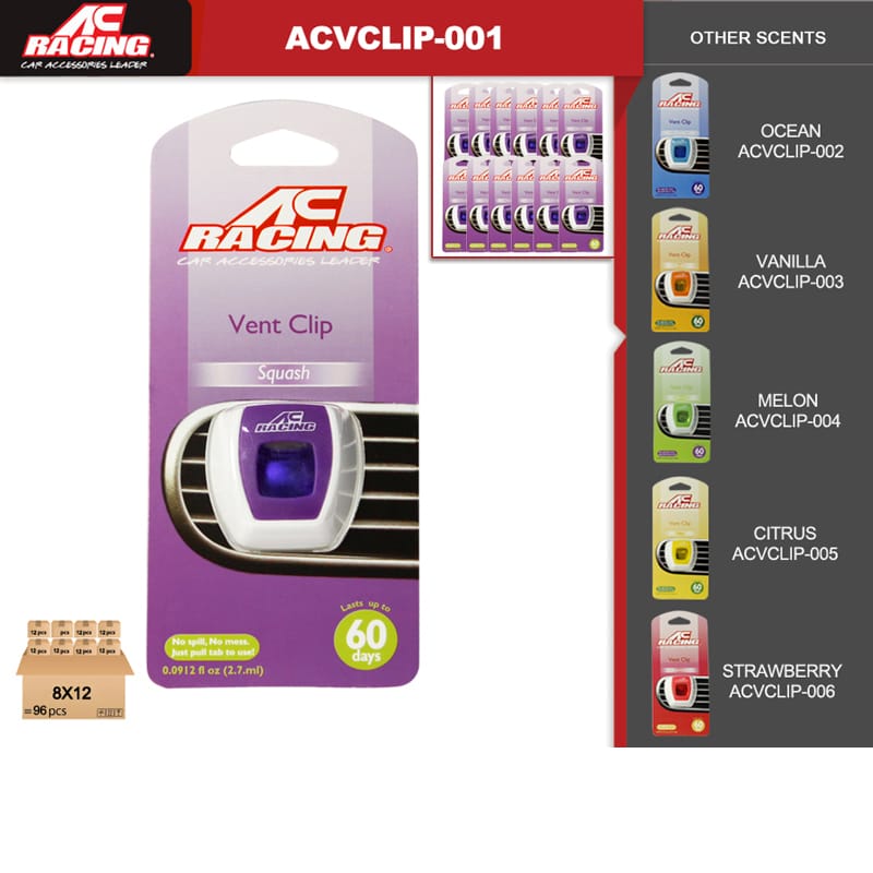 AMBIENTADOR AC RACING VENT CLIP SQUASH - ACVCLIP-001 - AC Racing, lo ...